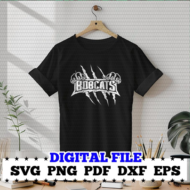 Bobcats Mascot SVG With Claw Marks – Fierce Wildcat School Team Logo ...