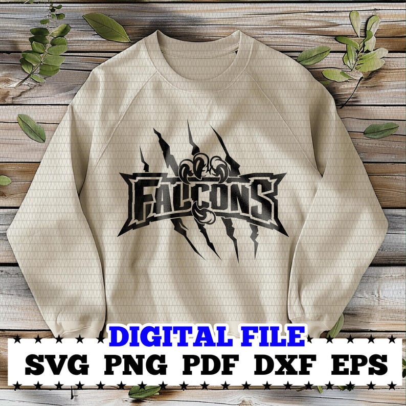 Falcons Mascot Claw Marks Logo SVG – Fierce Football Team Design for ...