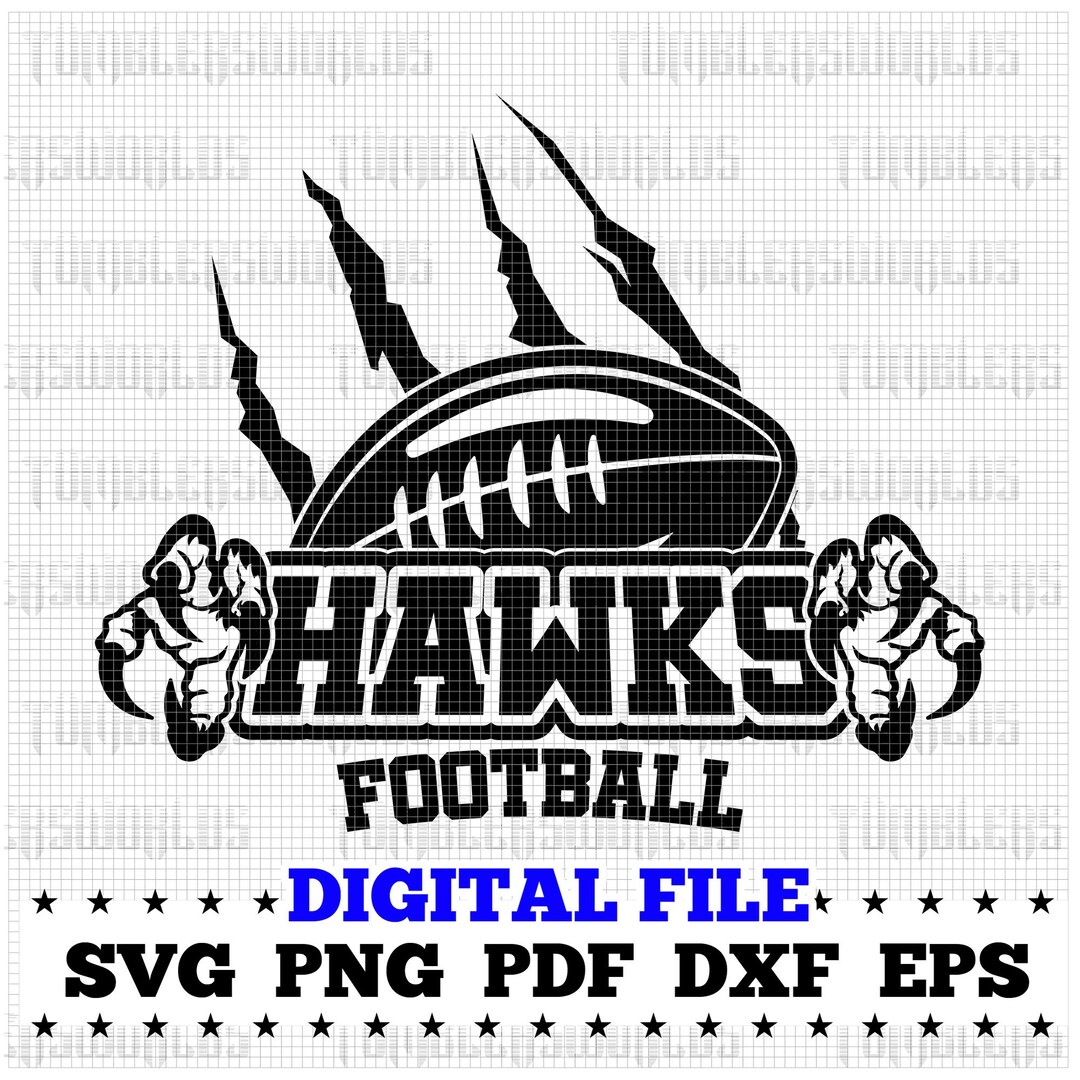 Hawks Football Svg, Hawks Clawk Svg, Hawk Svg Mascot, Hawk School ...