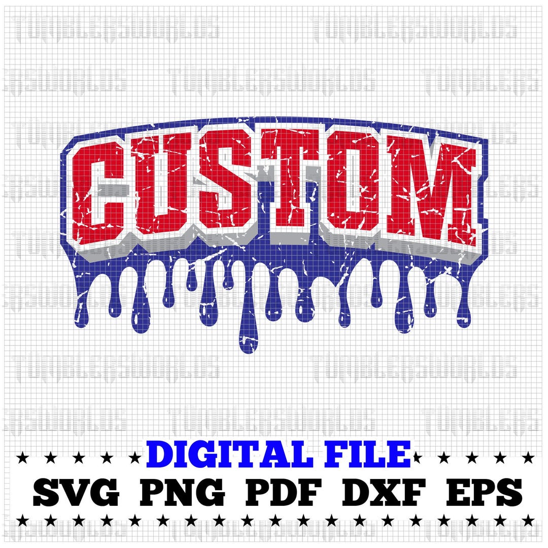 Custom Distressed Dripping Text Logo, Editable Sports Team Name SVG ...