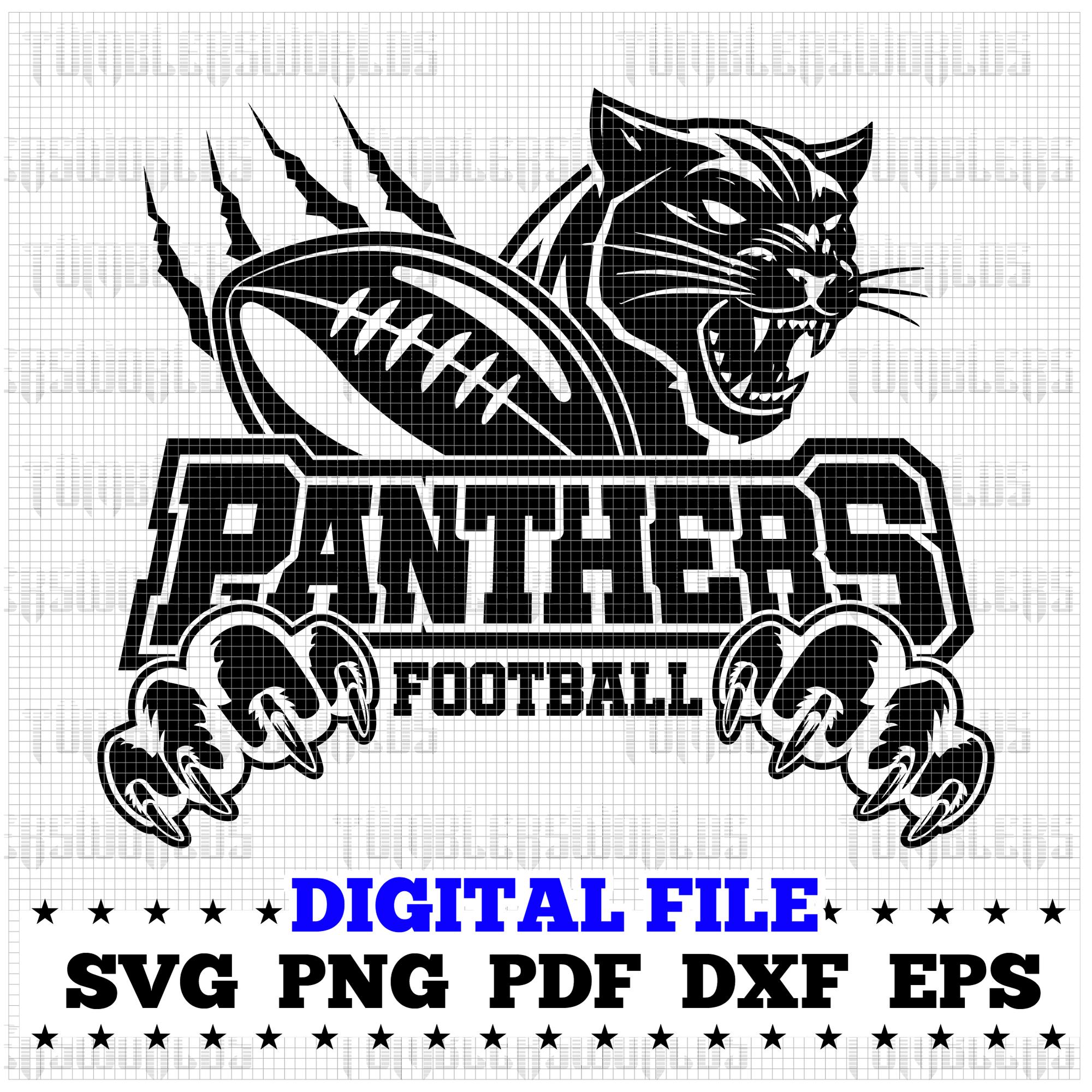 Panthers Football Svg, Panther Football Svg , Panther Svg, Panthers Svg ...