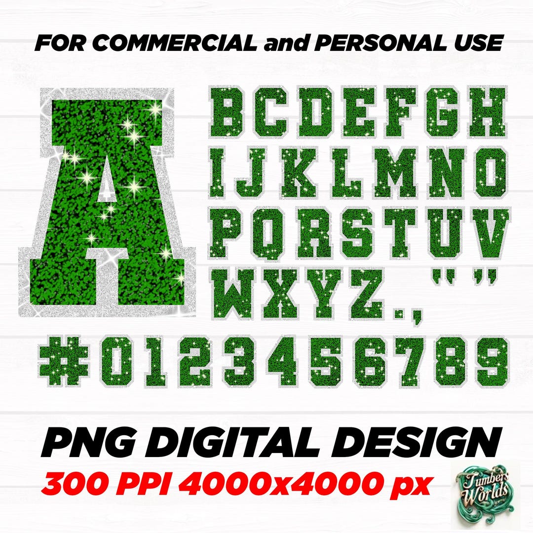 Glitter Font, Glitter Sport Alphabet Png - Green Glitter Alphabet - Png ...