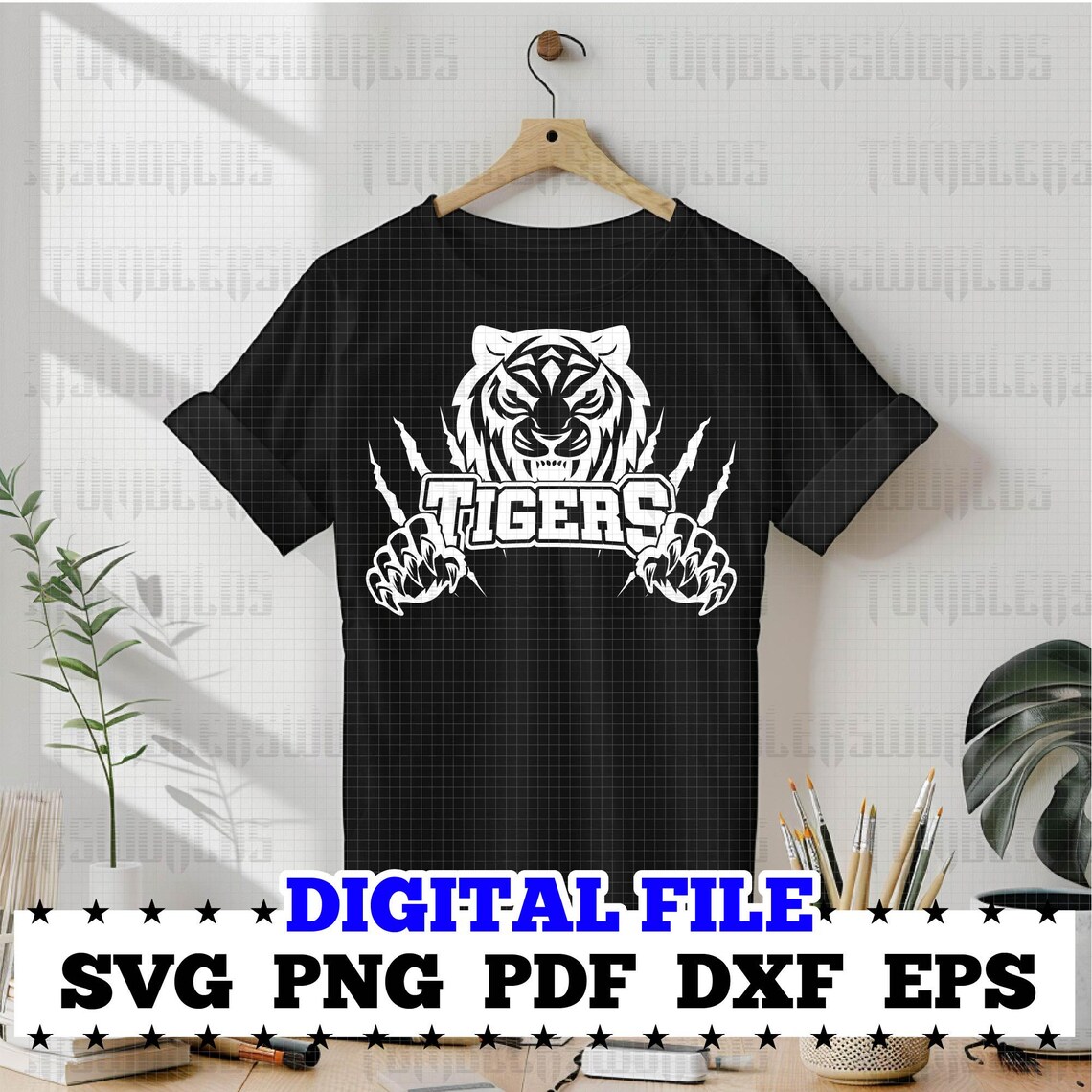 Tigers Svg, Tiger Svg, Tigers Mascot Svg, Cricut Silhouette Files ...