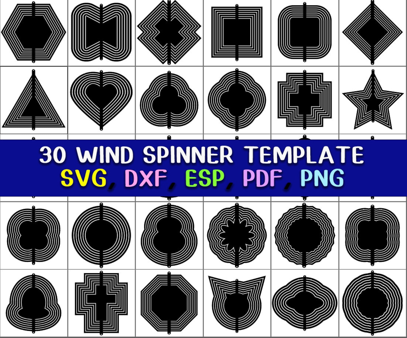 30 Wind Spinner, Wind Spinner Template, Wind Spinner Svg Template, Wind ...
