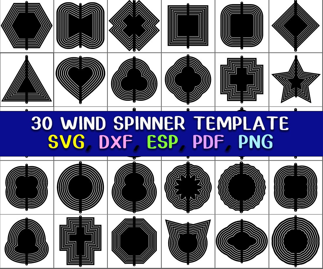 30 Wind Spinner, Wind Spinner Template, Wind Spinner Svg Template, Wind ...