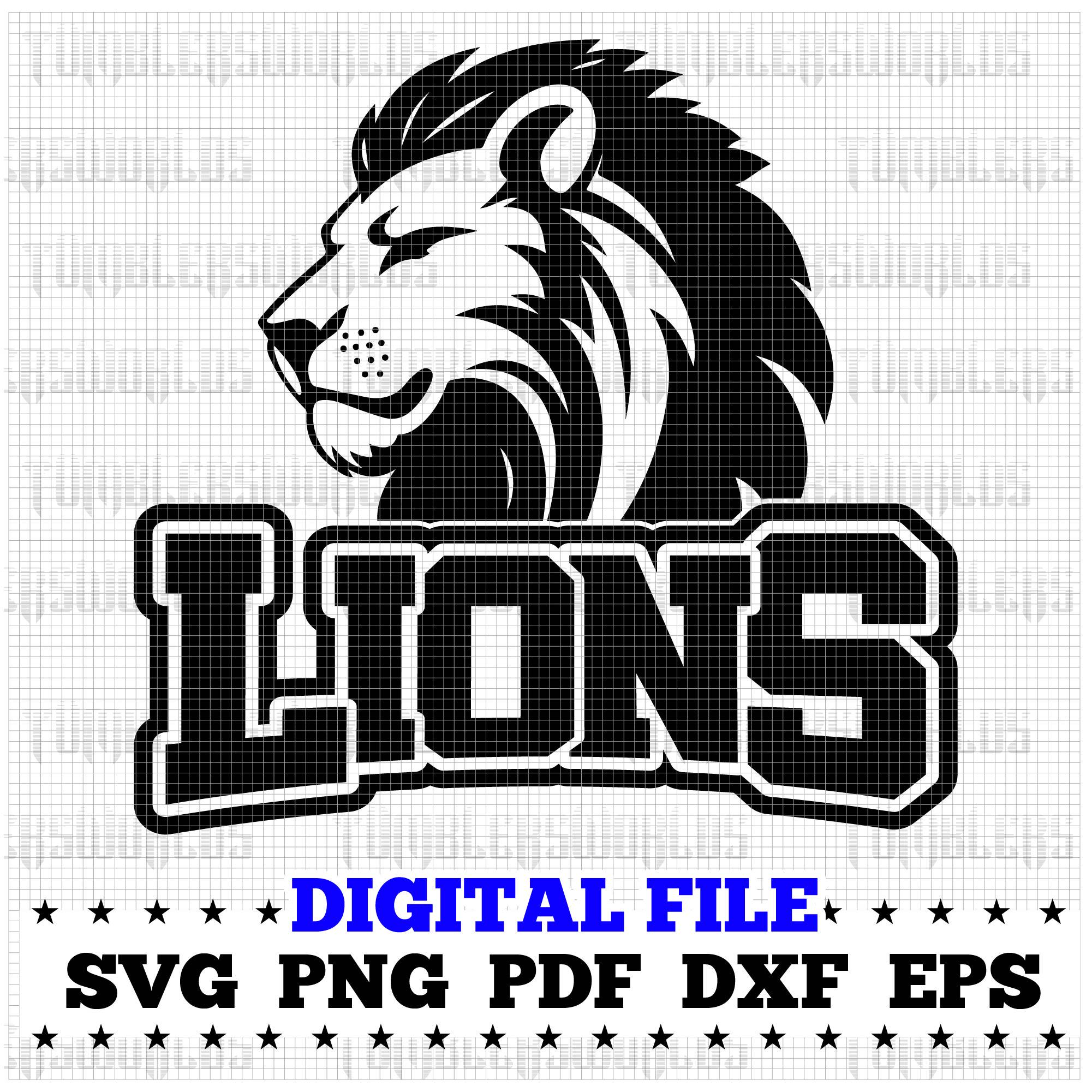 Lions Svg Lions Mascot Svg Lions Tshirt School Spirit Png Lions School ...