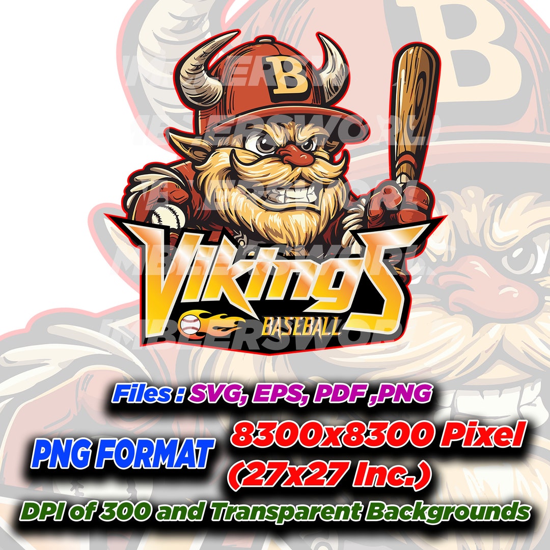 Viking Baseball Mascot Design for School and Personal T-shirts, Viking ...
