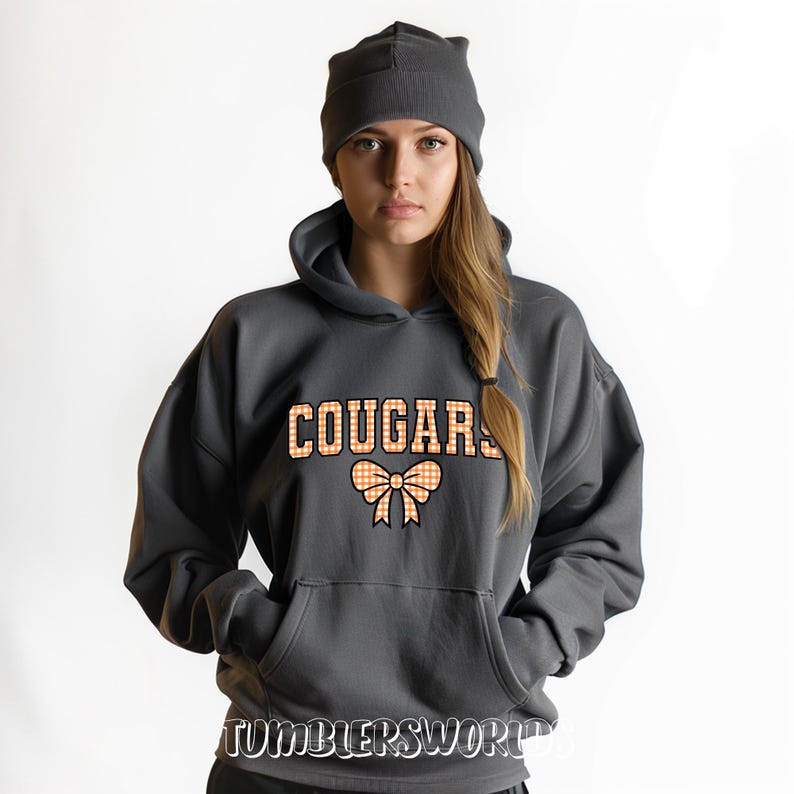 Cougars Bow Gingham SVG Bundle, School Spirit Cheer Bow PNG, Mascot ...