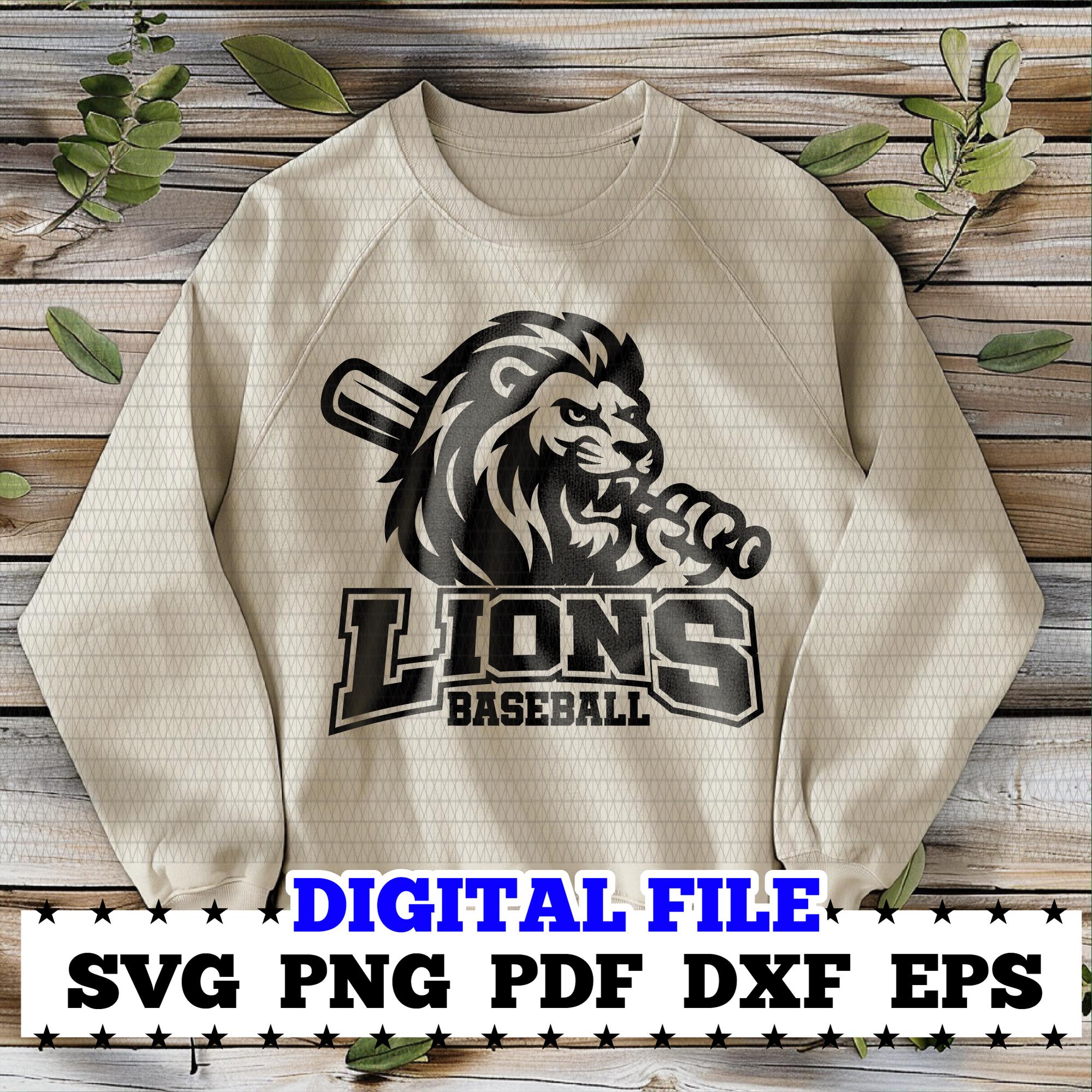 Lions Baseball Svg, Lion Baseball Svg, Lions Mascot Svg, Lion Logo Svg ...