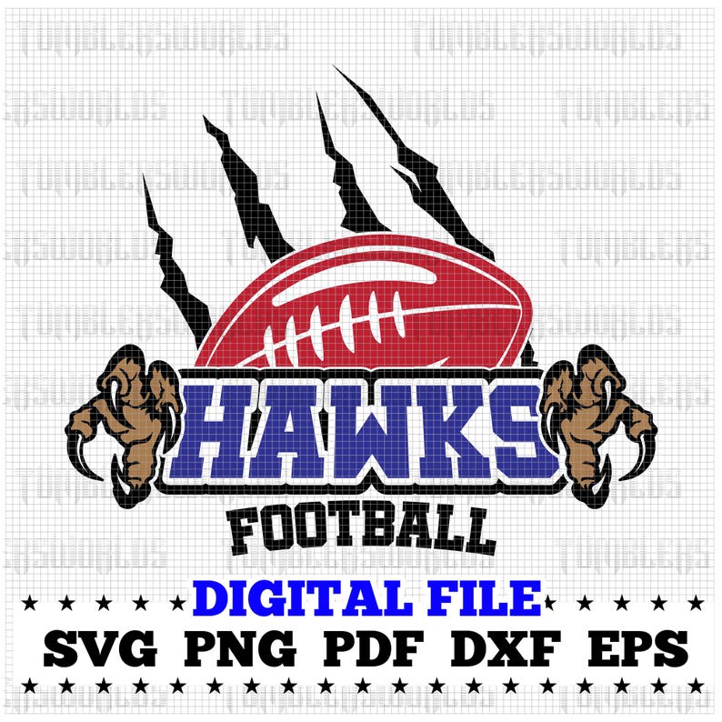 Hawks Football Svg, Hawks Clawk Svg, Hawk Svg Mascot, Hawk School ...