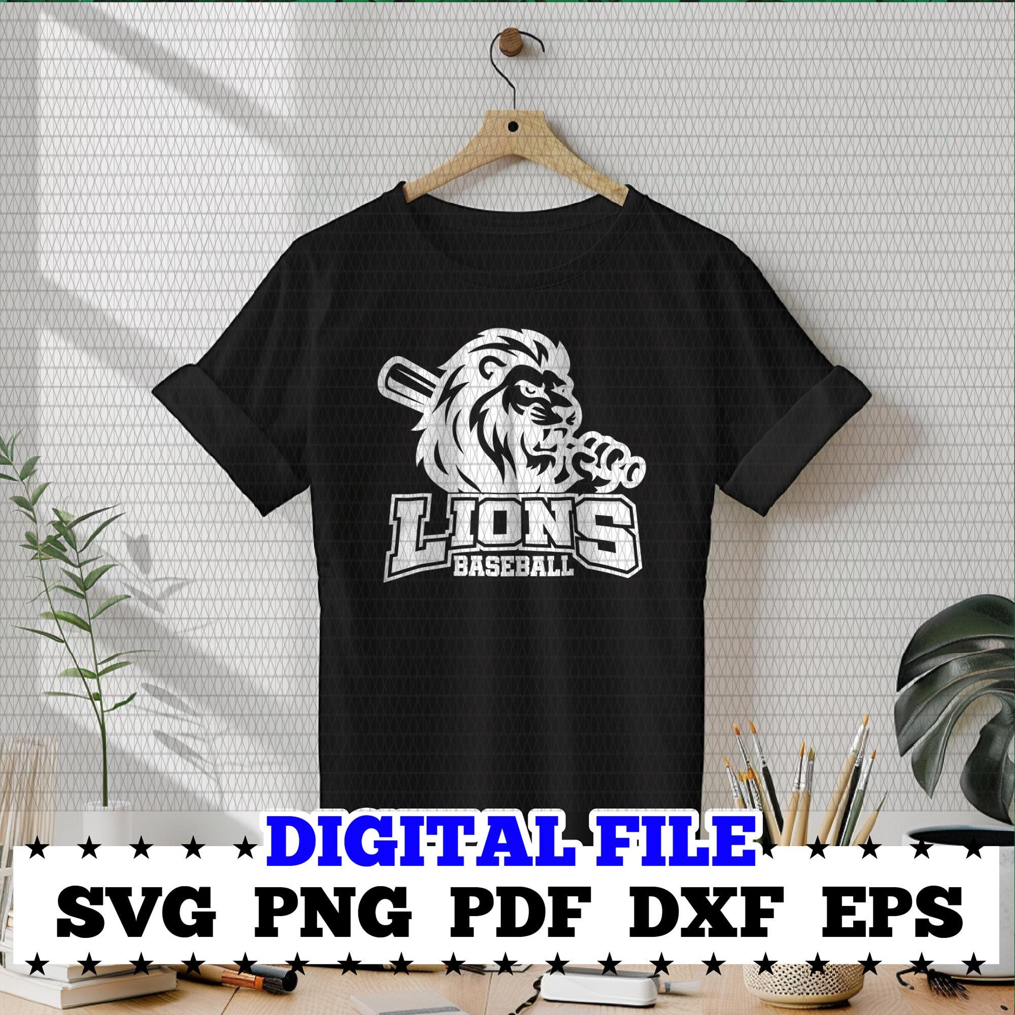 Lions Baseball Svg, Lion Baseball Svg, Lions Mascot Svg, Lion Logo Svg ...