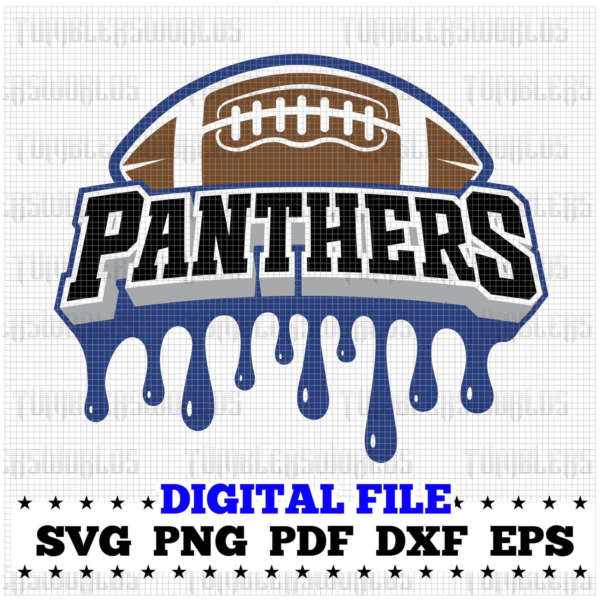 Panthers Football Svg Png, Dripping Varsity Text With Ball, Sports Team ...