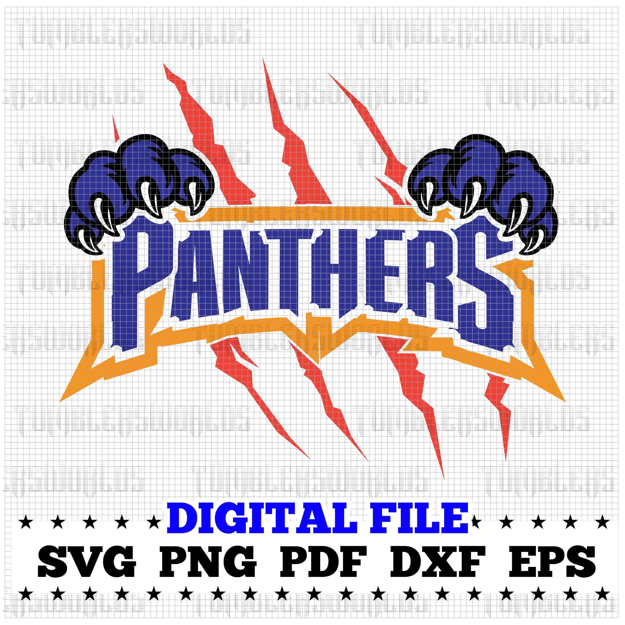 Panthers Mascot Claw Scratch SVG – Aggressive Panther Text With Claws ...