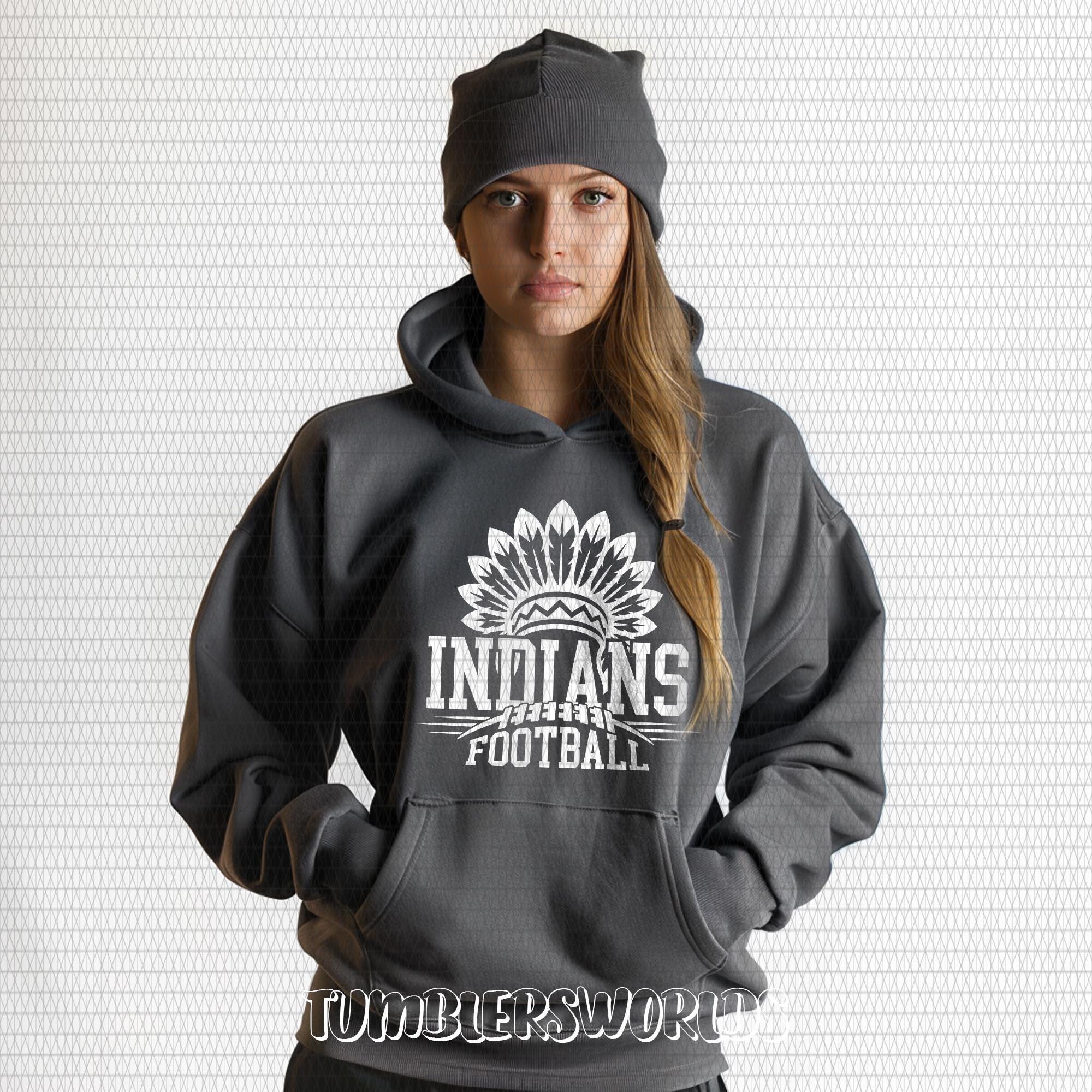 Indians Football Team SVG, Native Headdress Varsity Design, Mascot Logo ...