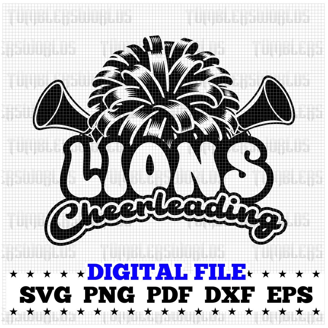 Lions Cheerleading Svg, Lion Cheerleading Svg, Lions Cheer Svg, Lion ...