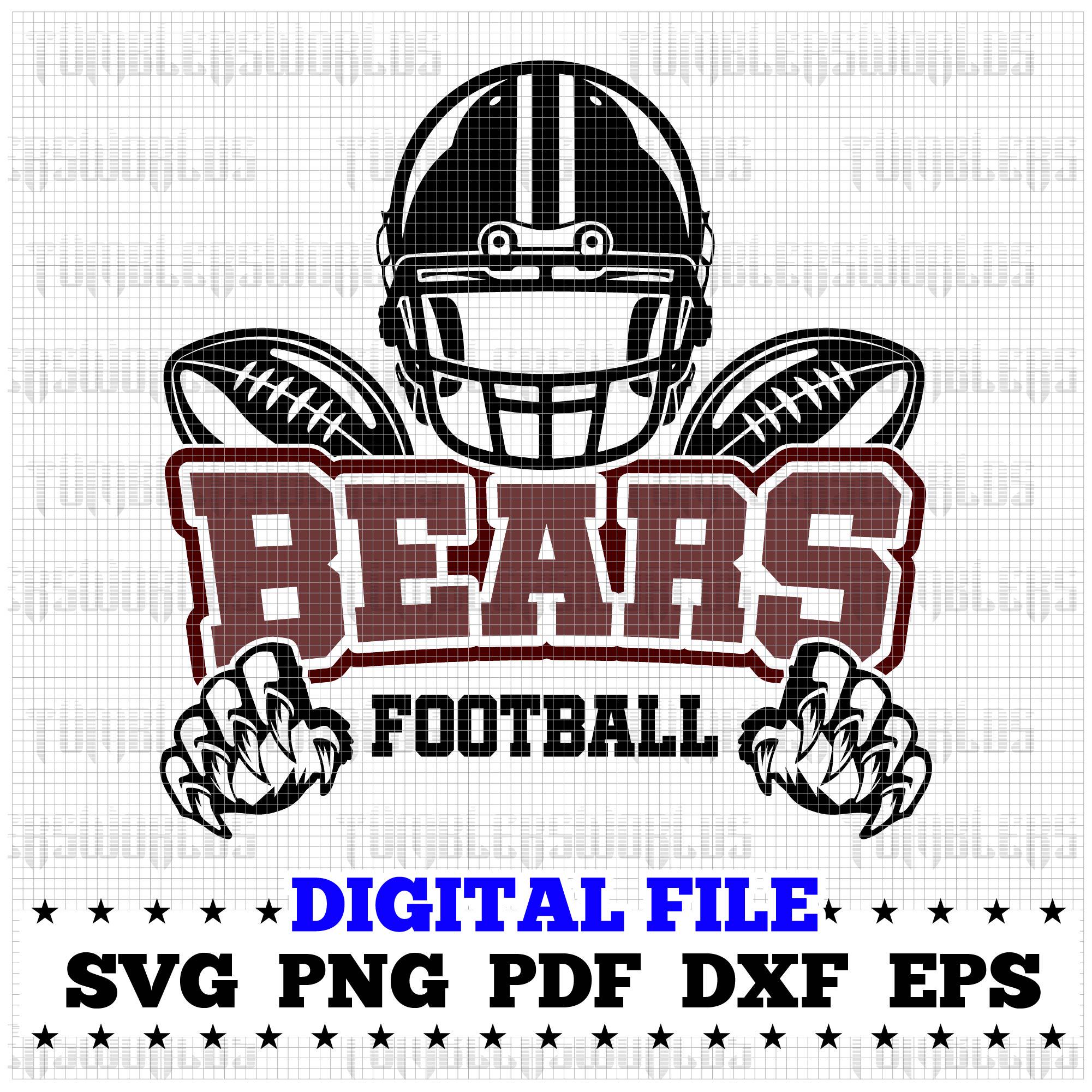 Bears Football Svg, Bear Football Svg, Bears Svg, Bear Svg, Sports ...