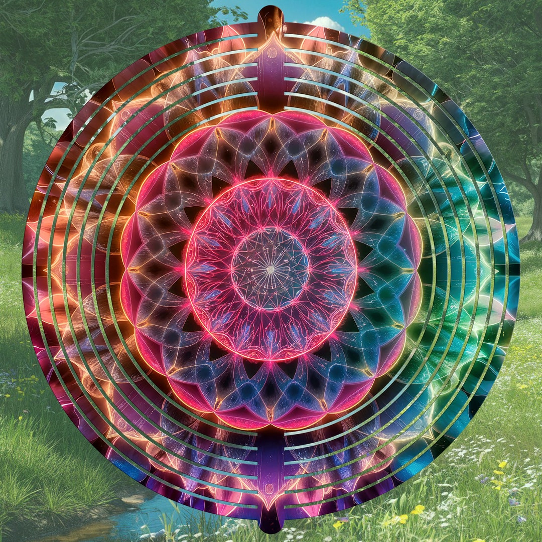 Mandala Wind Spinner PNG, Colorful Wind Spinner Sublimation Design ...