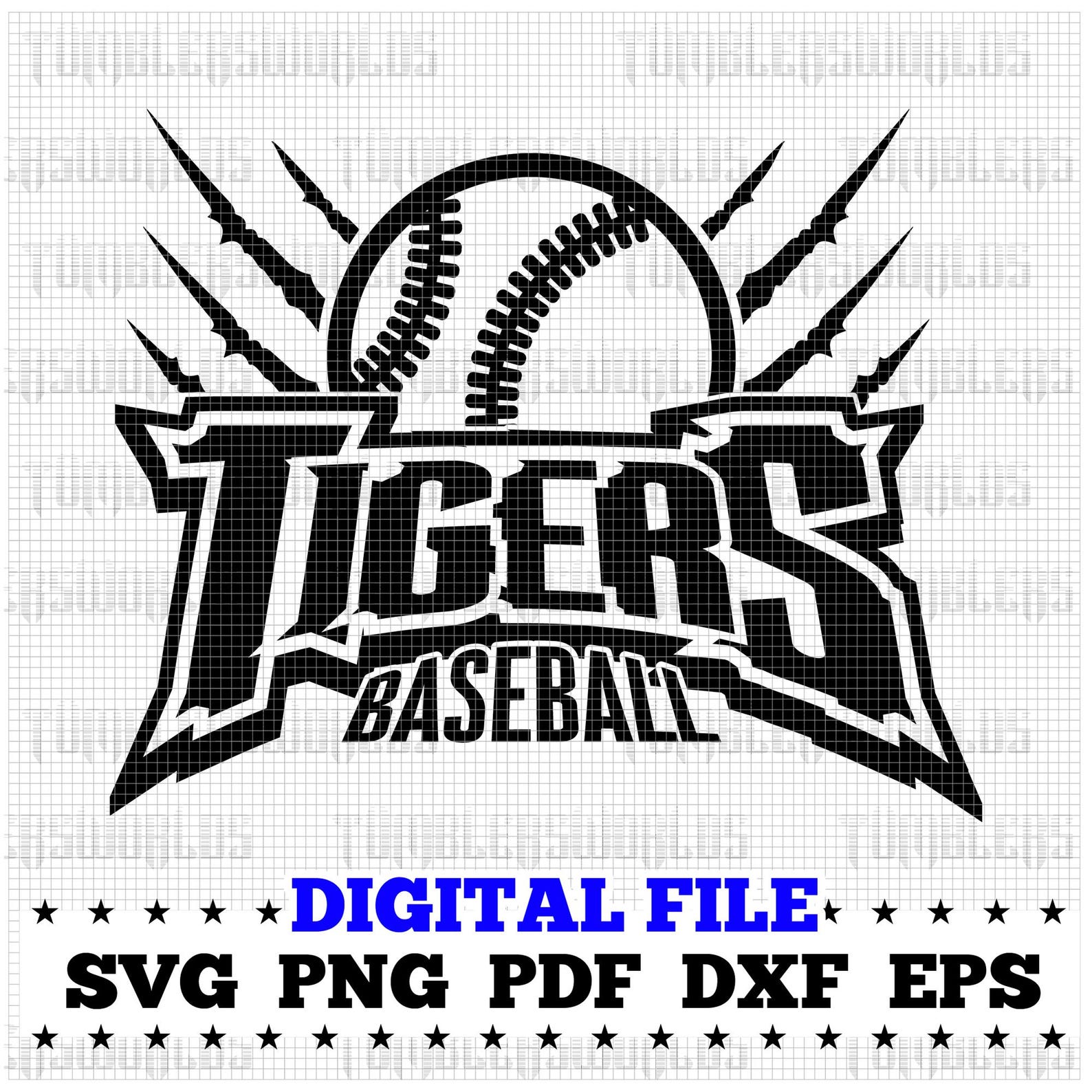 Baseball Svg, Tiger Baseball Svg, Tiger, Tigers, Baseball, Svg, Dxf ...