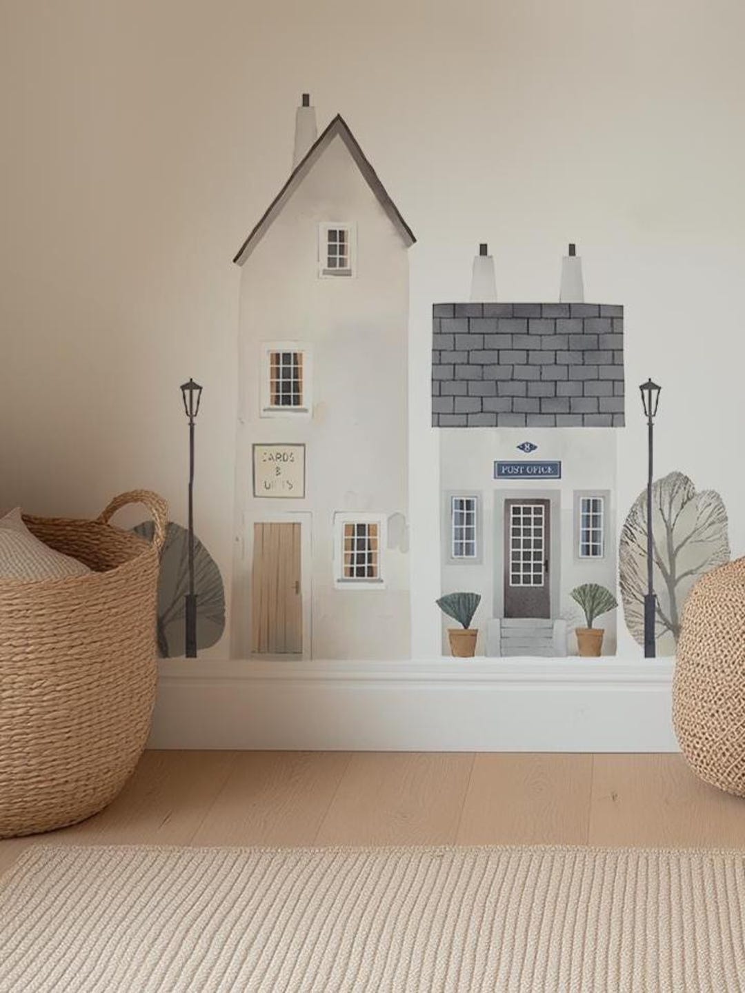 Watercolor Post Office Wall Decals – Peel & Stick Scandinavian House ...