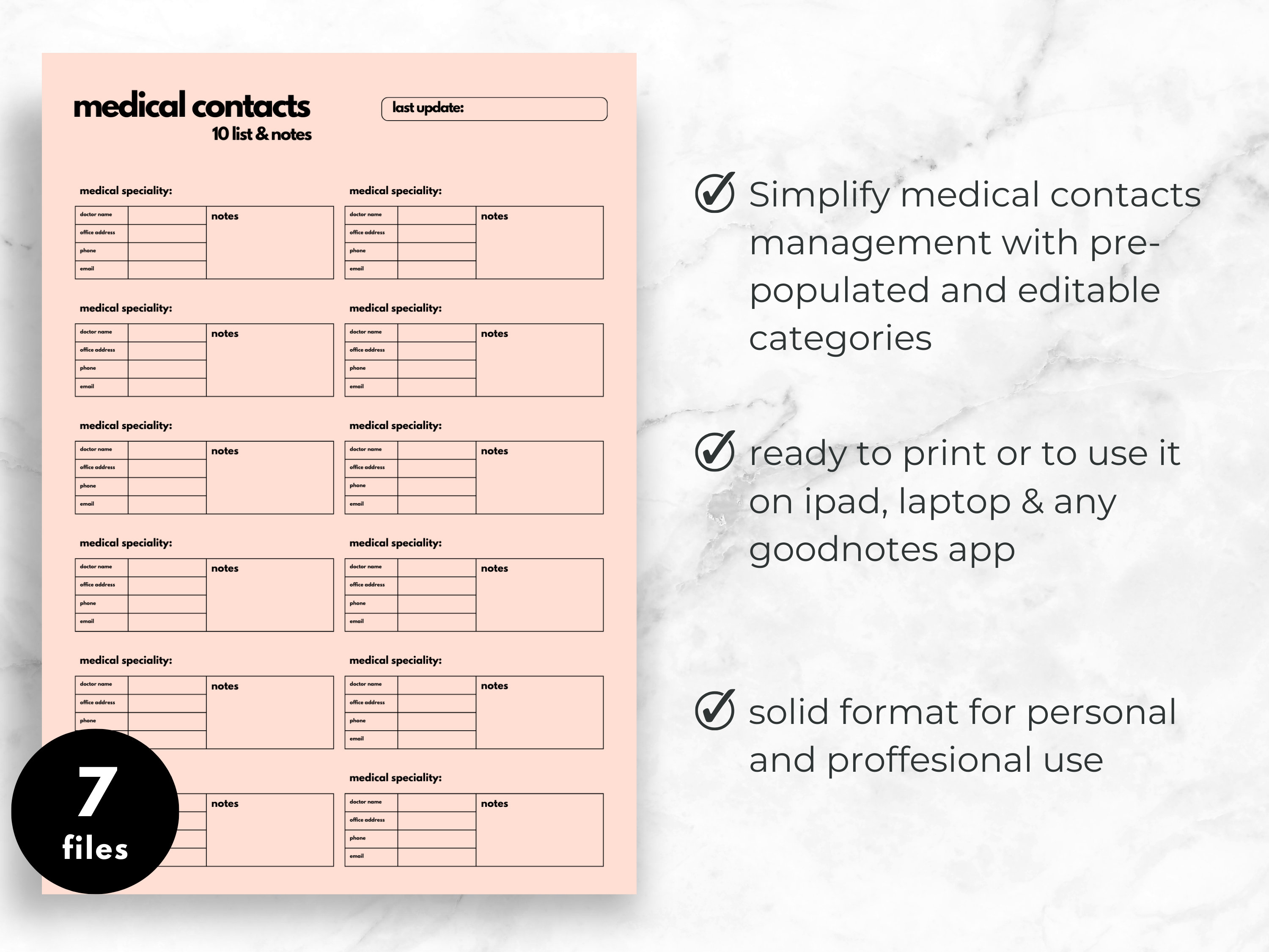 Medical Contact List for Personal & Family Use: Organize Medical ...
