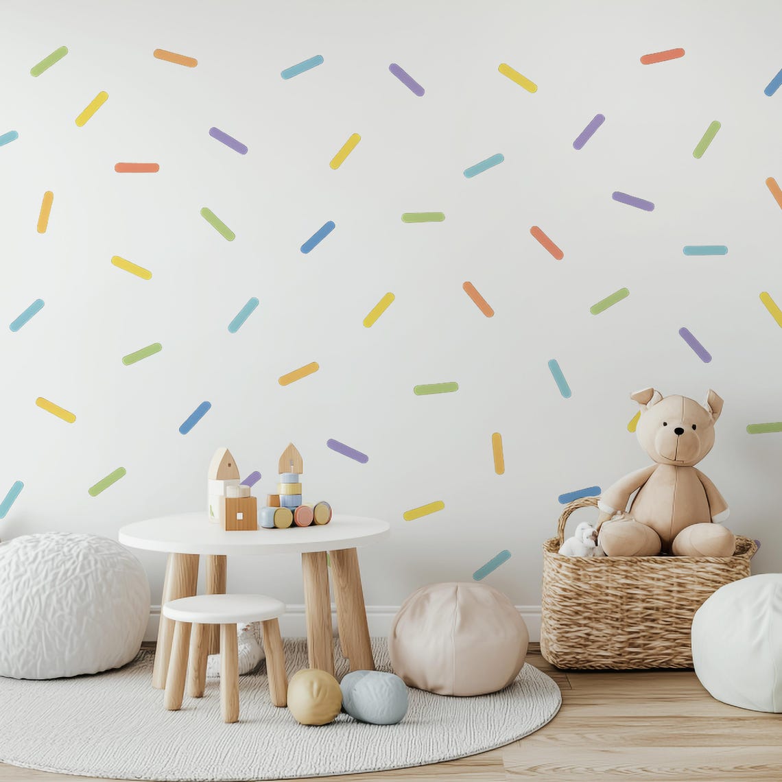 Pastel Rainbow Sprinkle Wall Decals: Peel & Stick Nursery Decor - Etsy