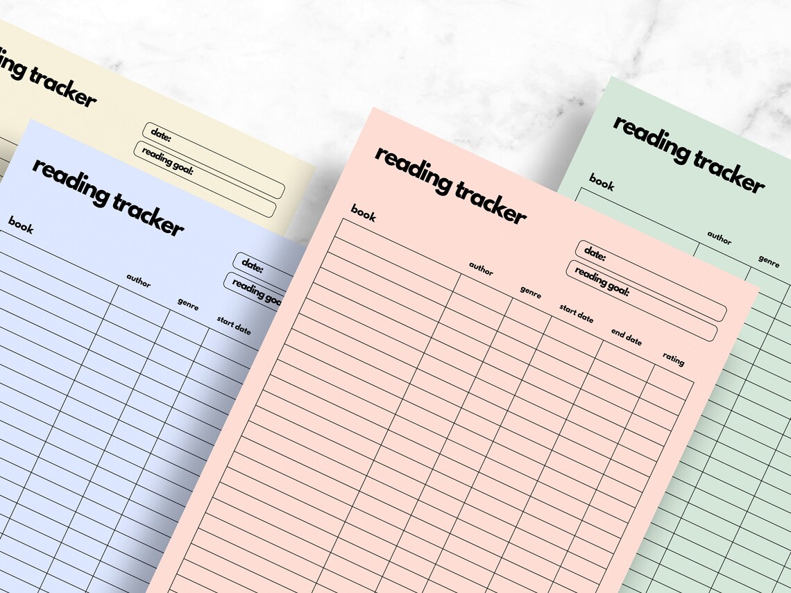 Book Reading Tracker Template, Downloadable Planner, Bookworm Organizer ...