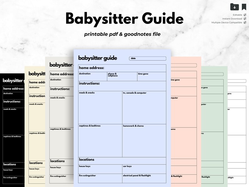 Babysitter Guide: Care Instructions, Emergency Info, Schedules, 7 ...