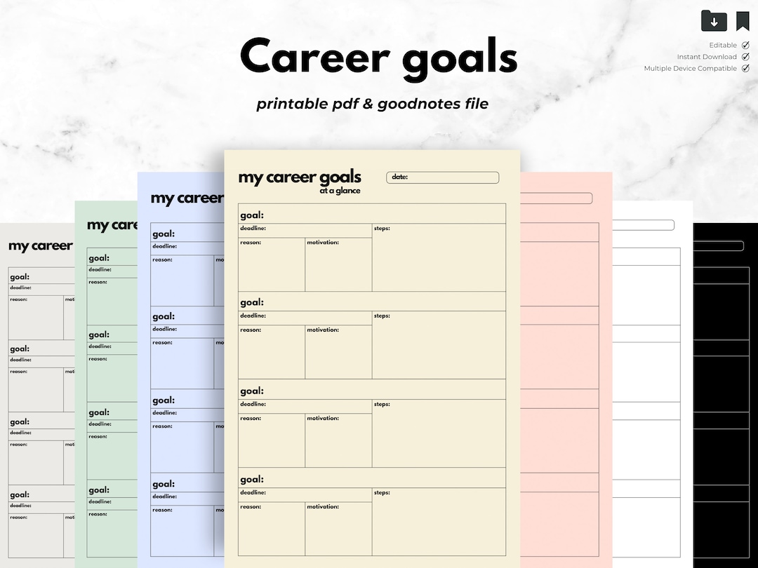 Career Goals Planner: Goal Setting Organizer, Perfect New Year's ...