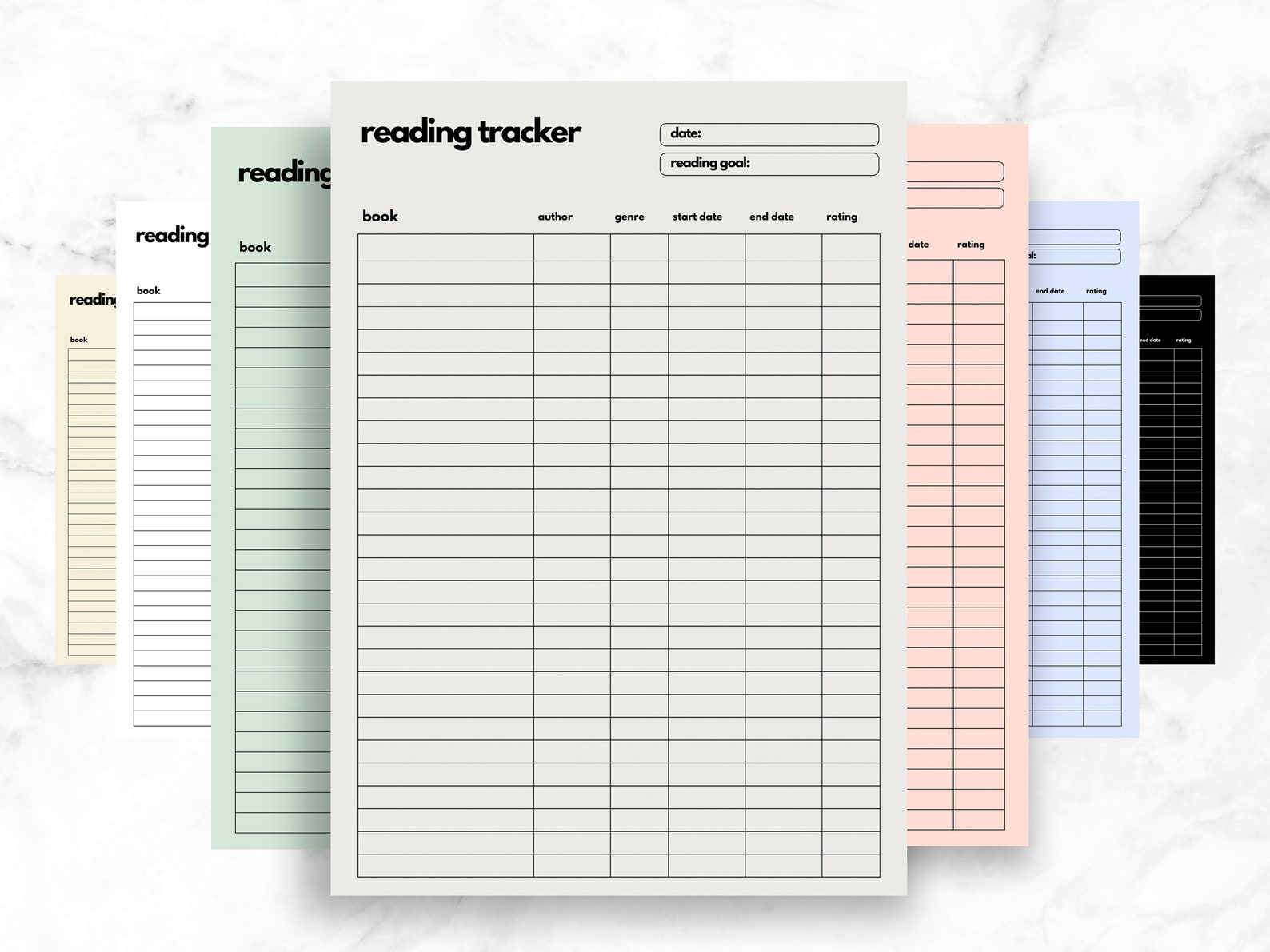 Book Reading Tracker Template, Downloadable Planner, Bookworm Organizer ...