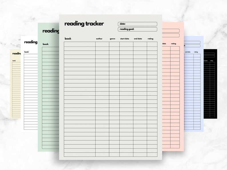 Book Reading Tracker Template, Downloadable Planner, Bookworm Organizer ...