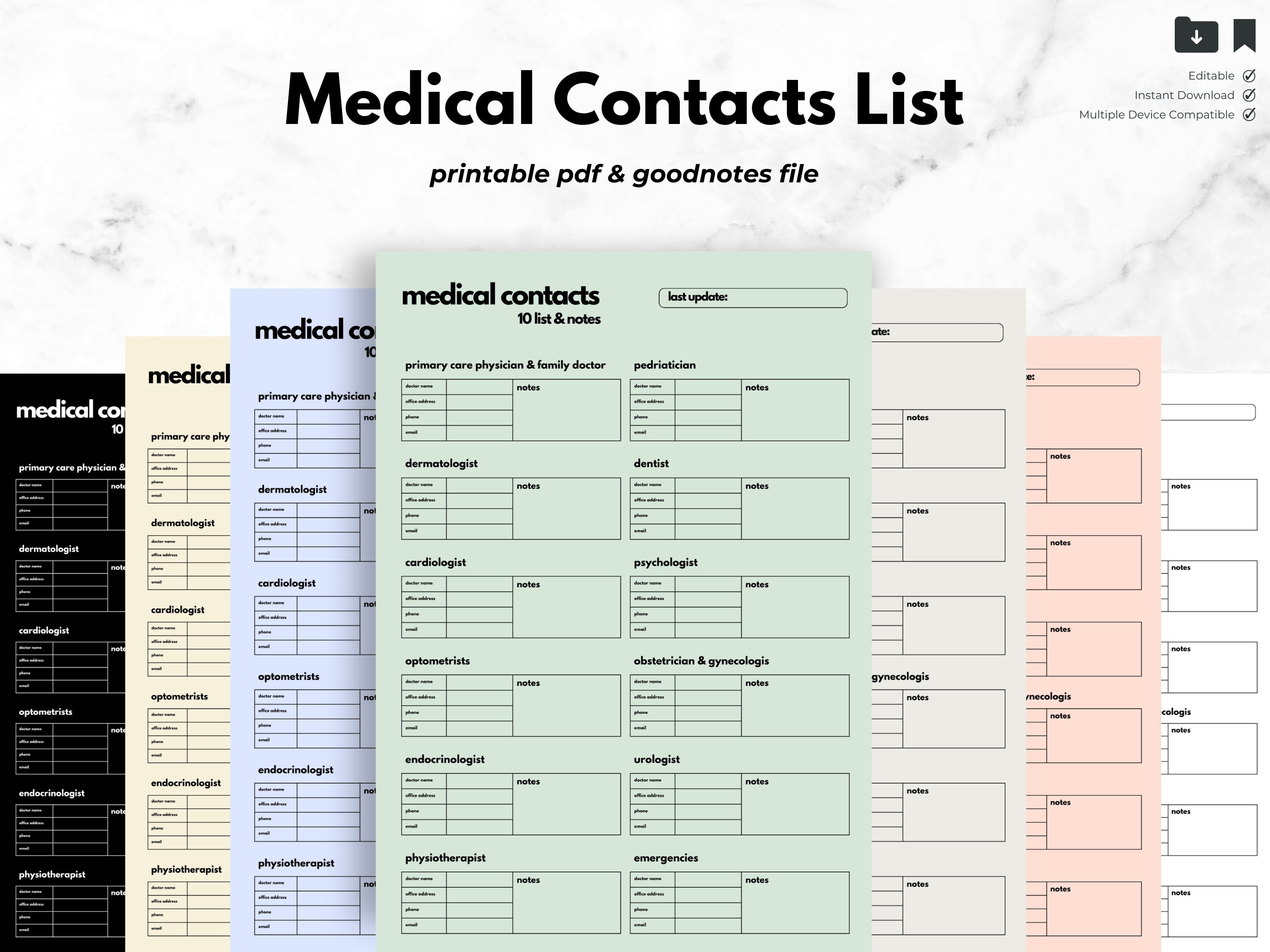 Medical Contact List for Personal & Family Use: Organize Medical ...