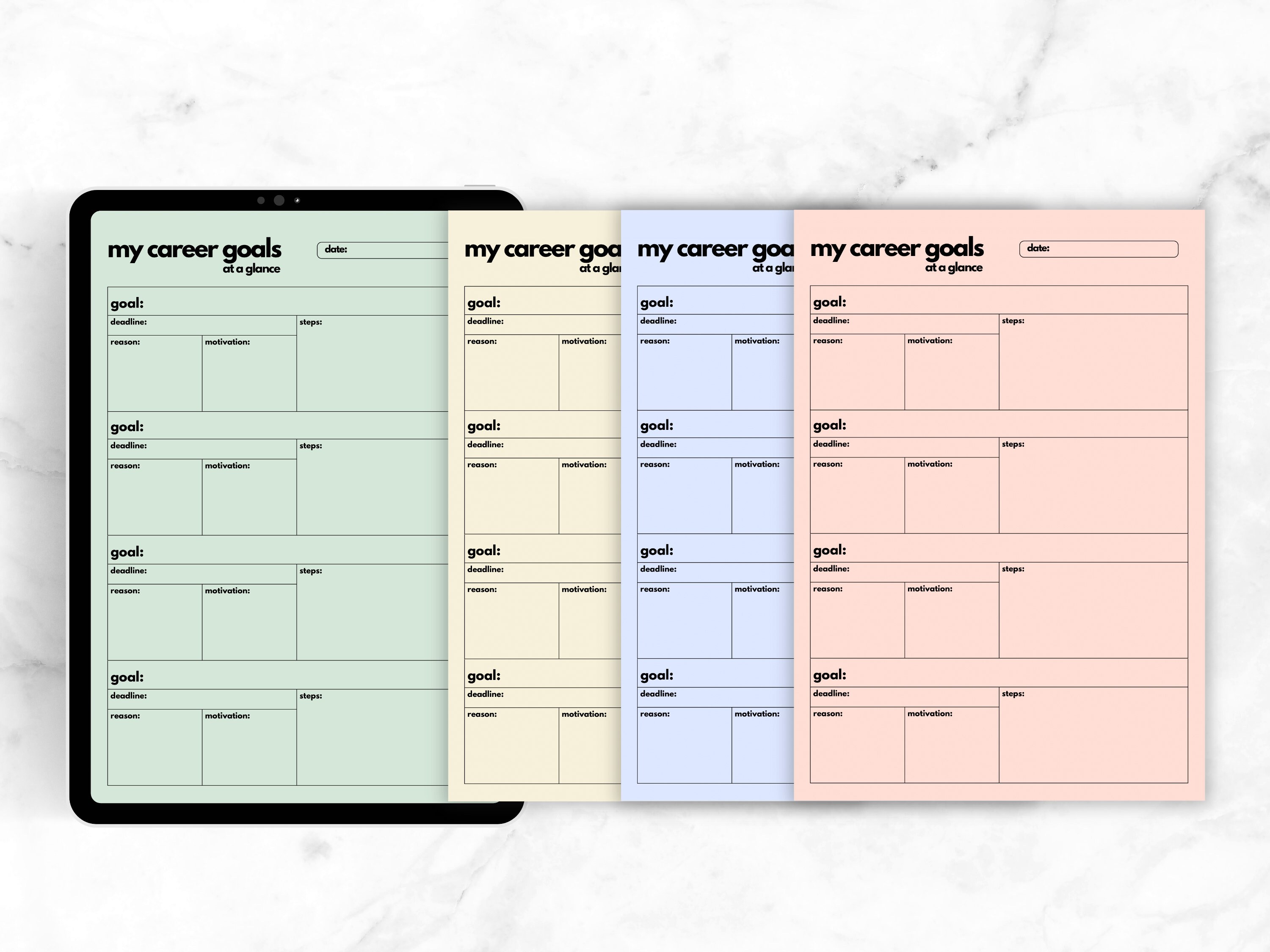 Career Goals Planner: Goal Setting Organizer, Perfect New Year's ...
