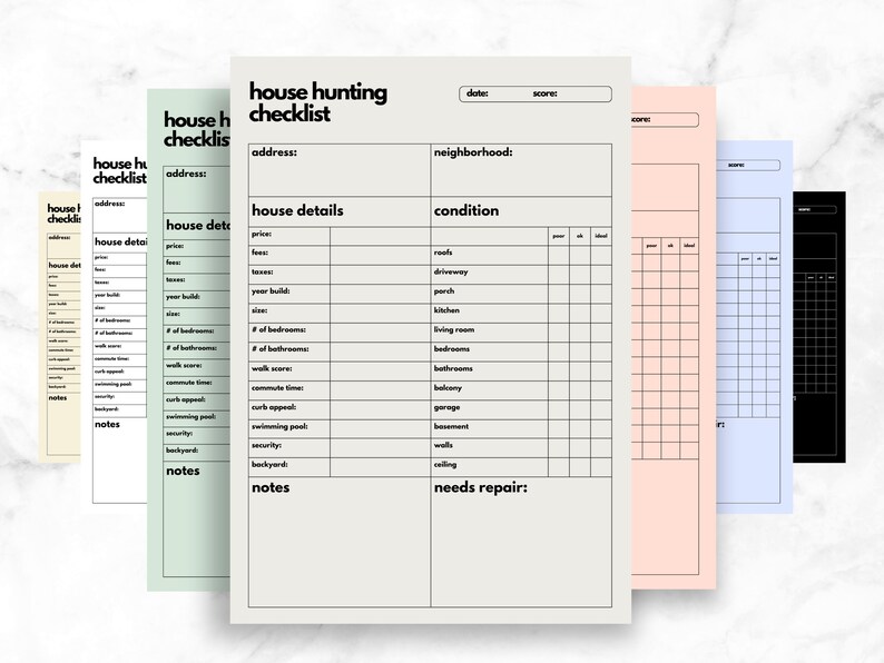House Hunting Checklist Digital Download Full Home Buyer's Inspection ...