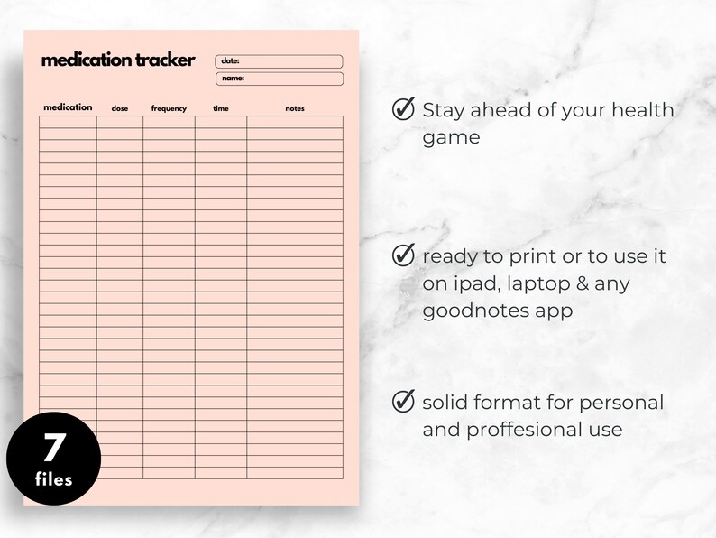 Medication Tracker Printable Template: Editable Medication Digital ...