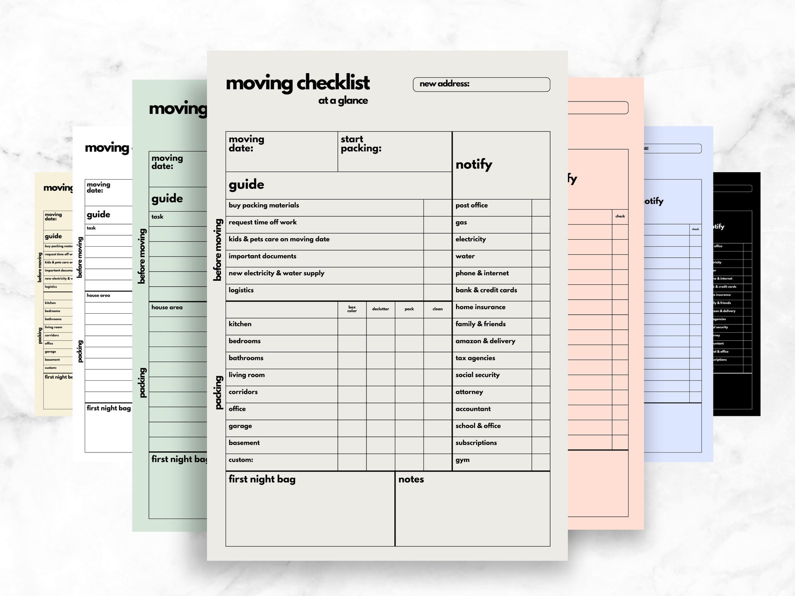 Pre-filled Moving Checklist Printable Moving Planner, Relocation ...