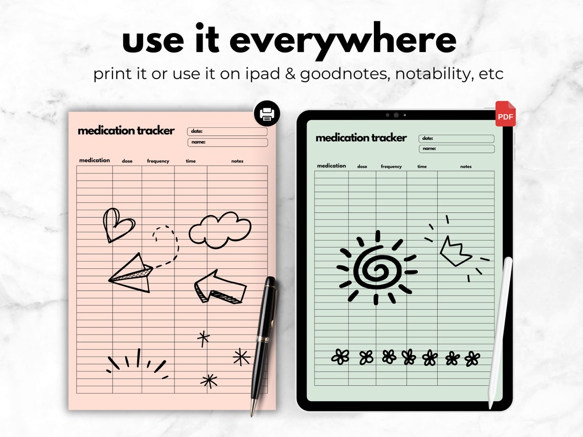 Medication Tracker Printable Template: Editable Medication Digital ...