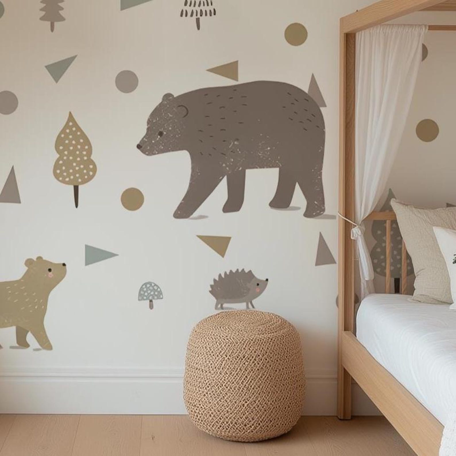 Woodland Animal Wall Decals: Scandi Forest Peel and Stick Stickers - Etsy