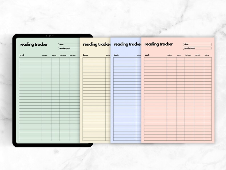 Book Reading Tracker Template, Downloadable Planner, Bookworm Organizer ...