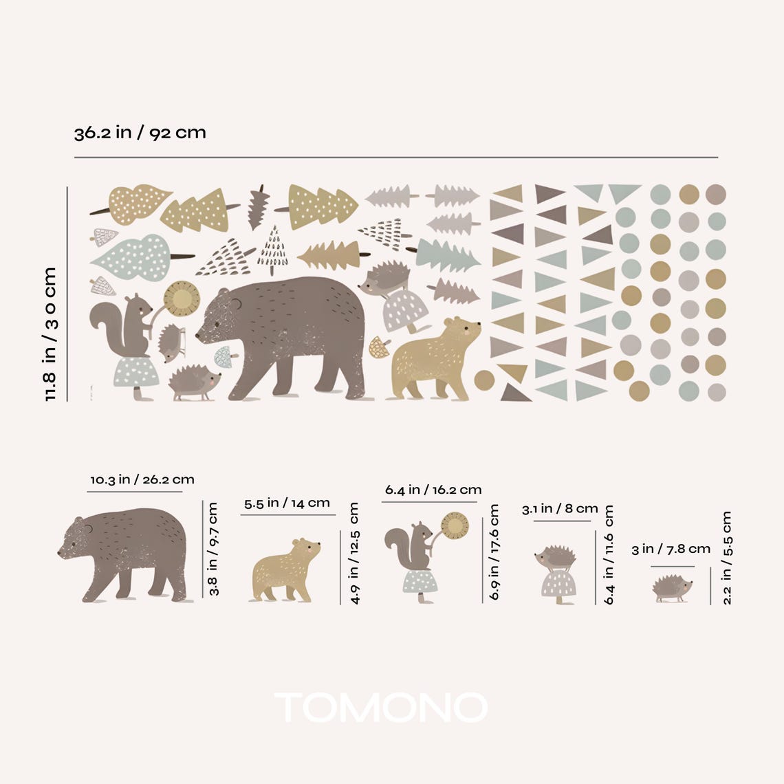 Woodland Animal Wall Decals: Scandi Forest Peel and Stick Stickers - Etsy