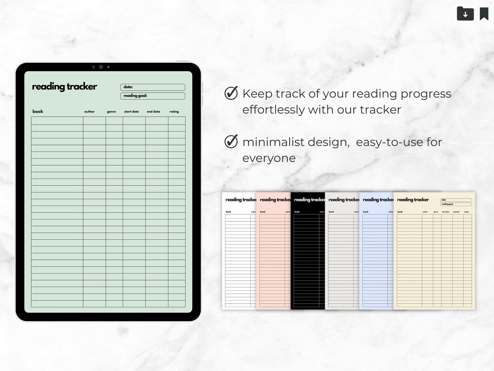 Book Reading Tracker Template, Downloadable Planner, Bookworm Organizer ...
