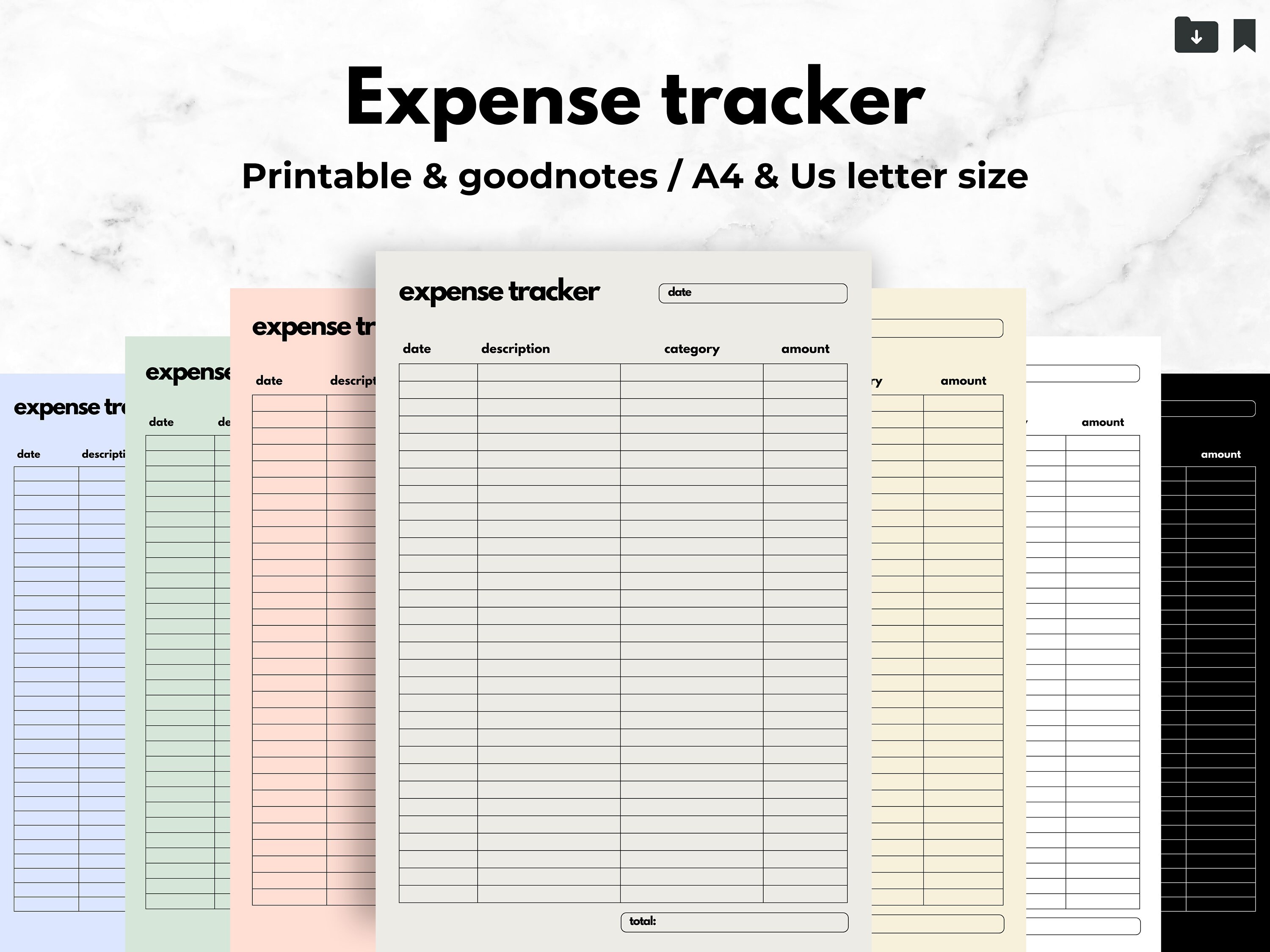 Expense Tracker Printable, Editable Spending Tracker, Digital, Spending ...