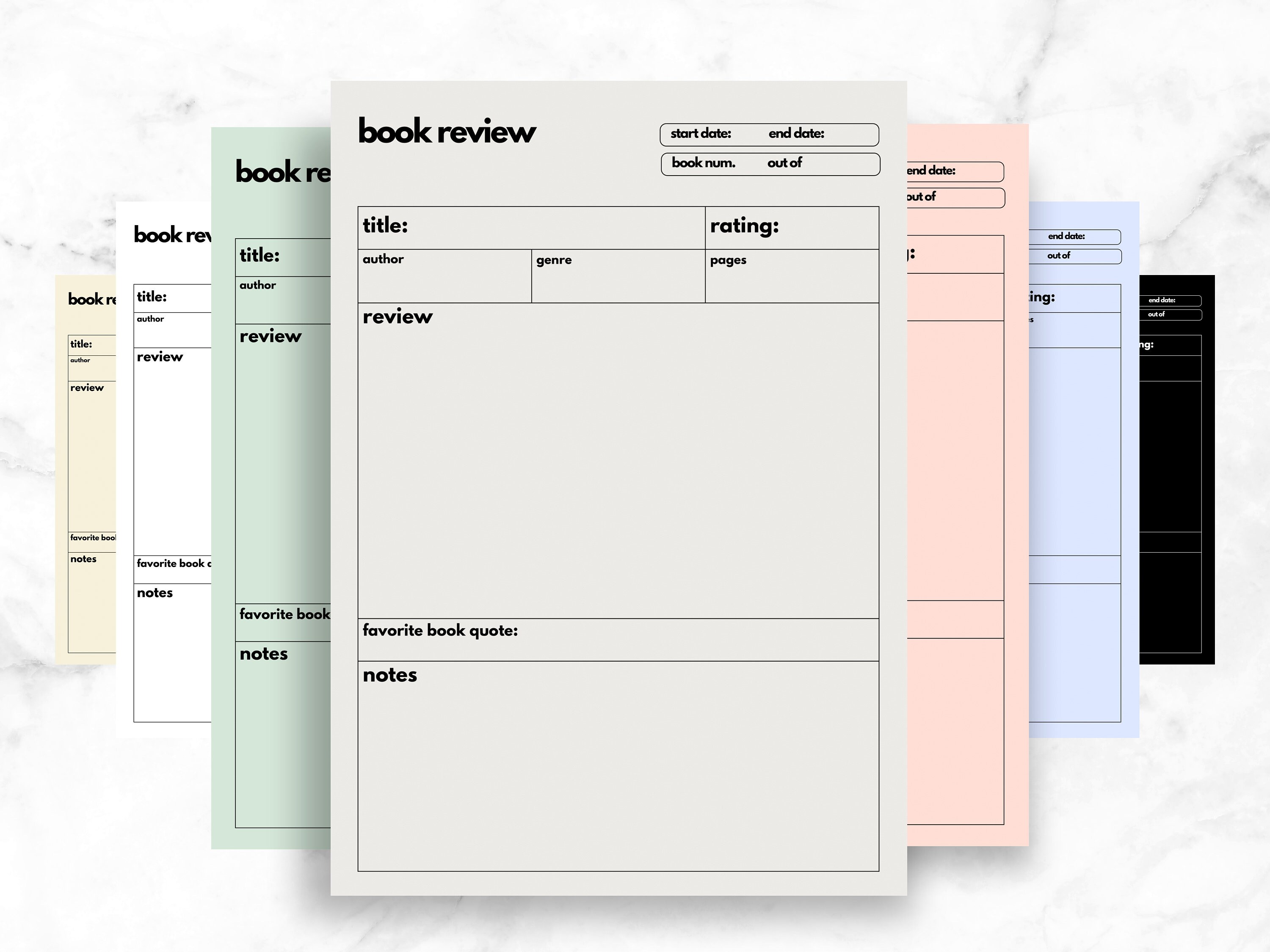 Book Review Printable PDF Template, Organizational Tool for Readers ...