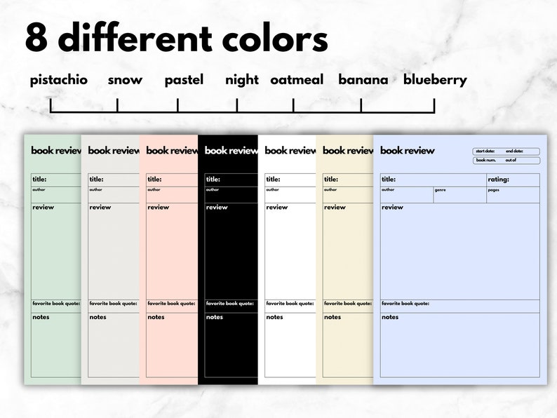Book Review Printable PDF Template, Organizational Tool for Readers ...