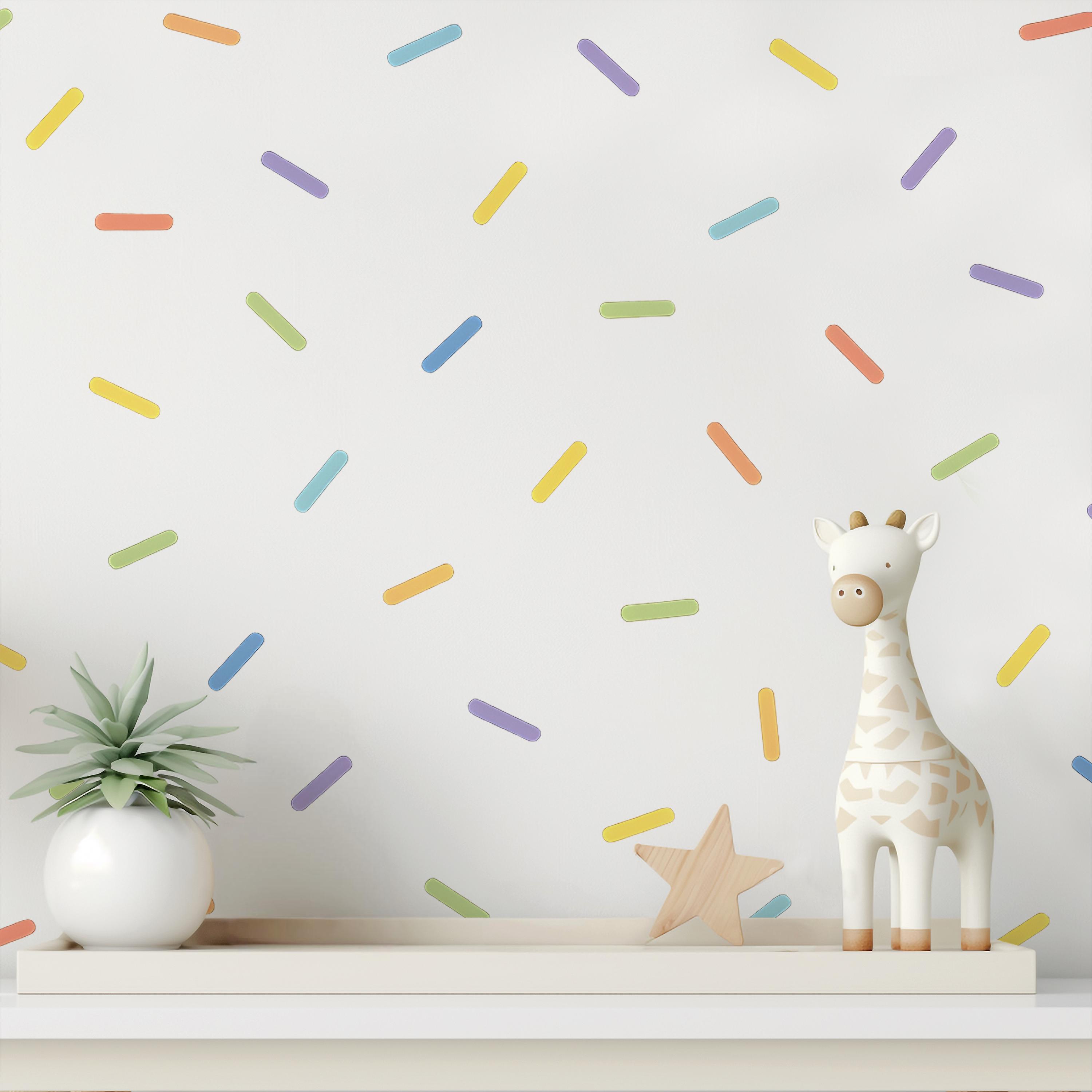 Pastel Rainbow Sprinkle Wall Decals: Peel & Stick Nursery Decor - Etsy
