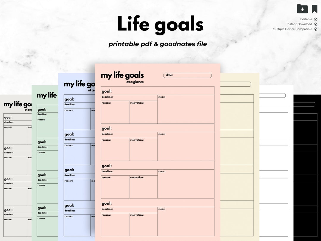 Life Goals Planner: Goal Setting Organizer, Perfect New Year's ...