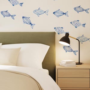 Beach House Watercolor Fish Stickers – Peel & Stick Surfer Room and ...