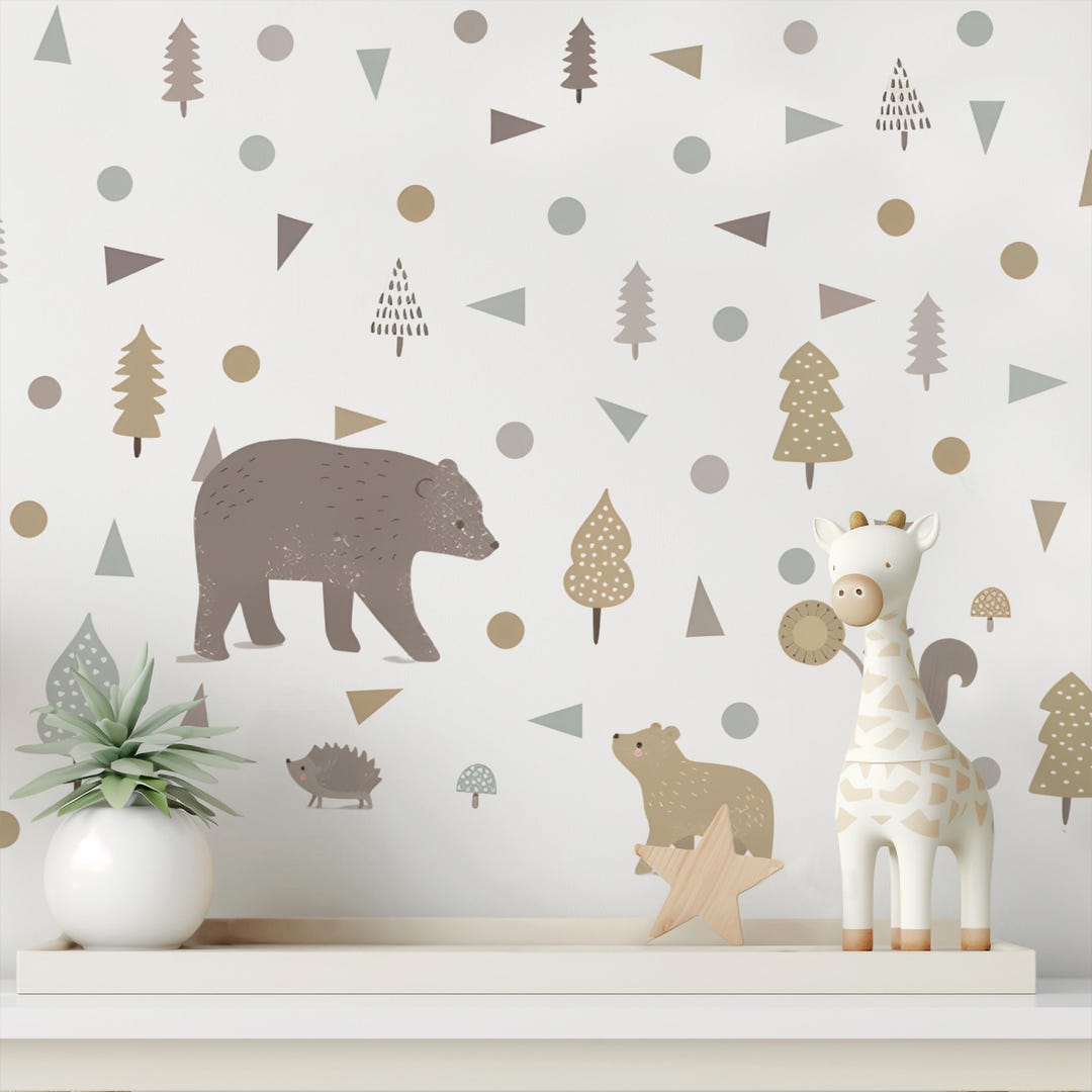 Woodland Animal Wall Decals: Boho Forest Nursery Decor - Etsy