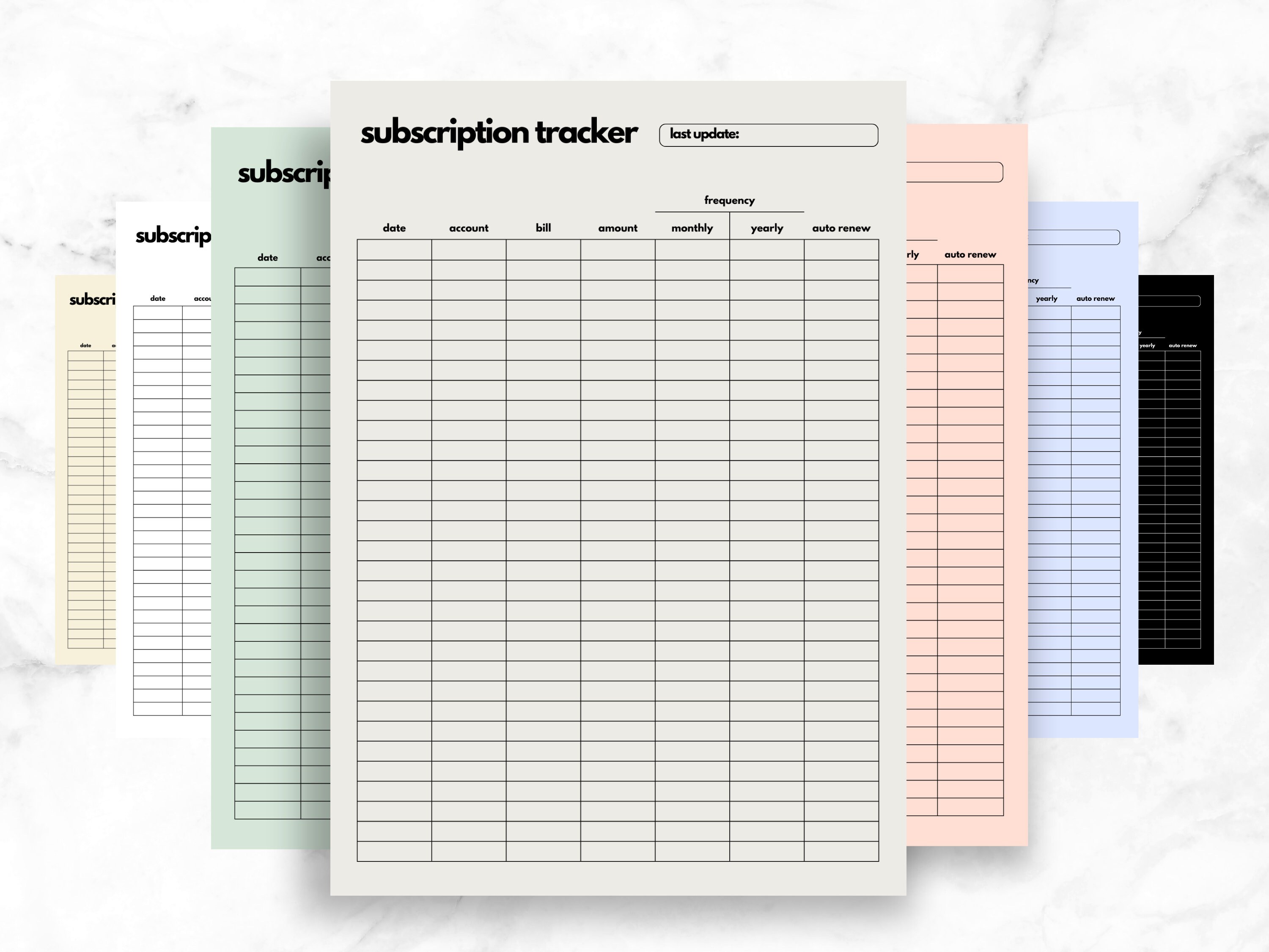 Subscription Tracker Printable: Organize Your Bills & Manage Finances ...