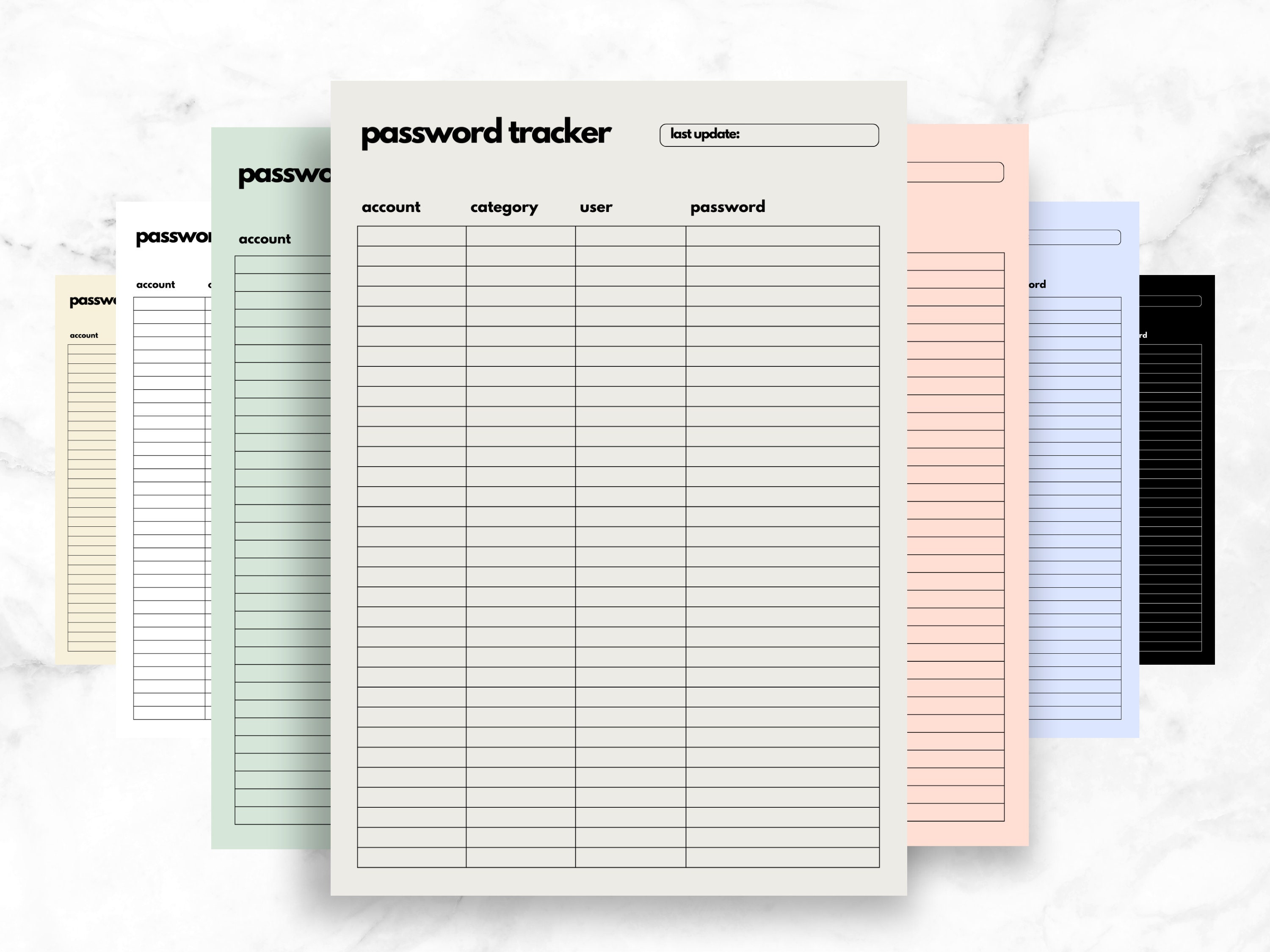 Digital Password Tracker Log Secure Password Organizer Minimalist ...