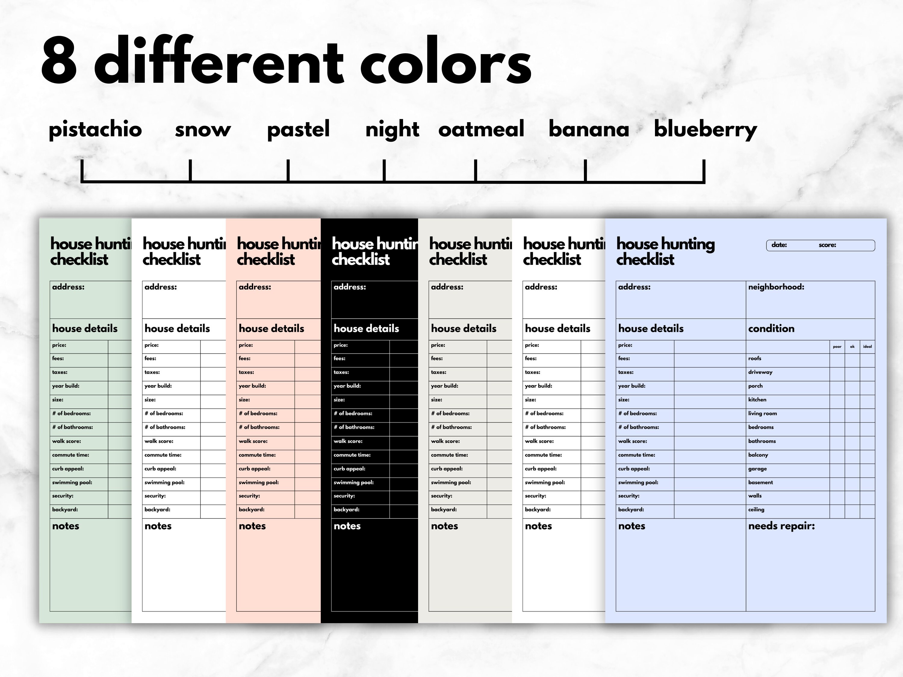 House Hunting Checklist Digital Download Full Home Buyer's Inspection ...
